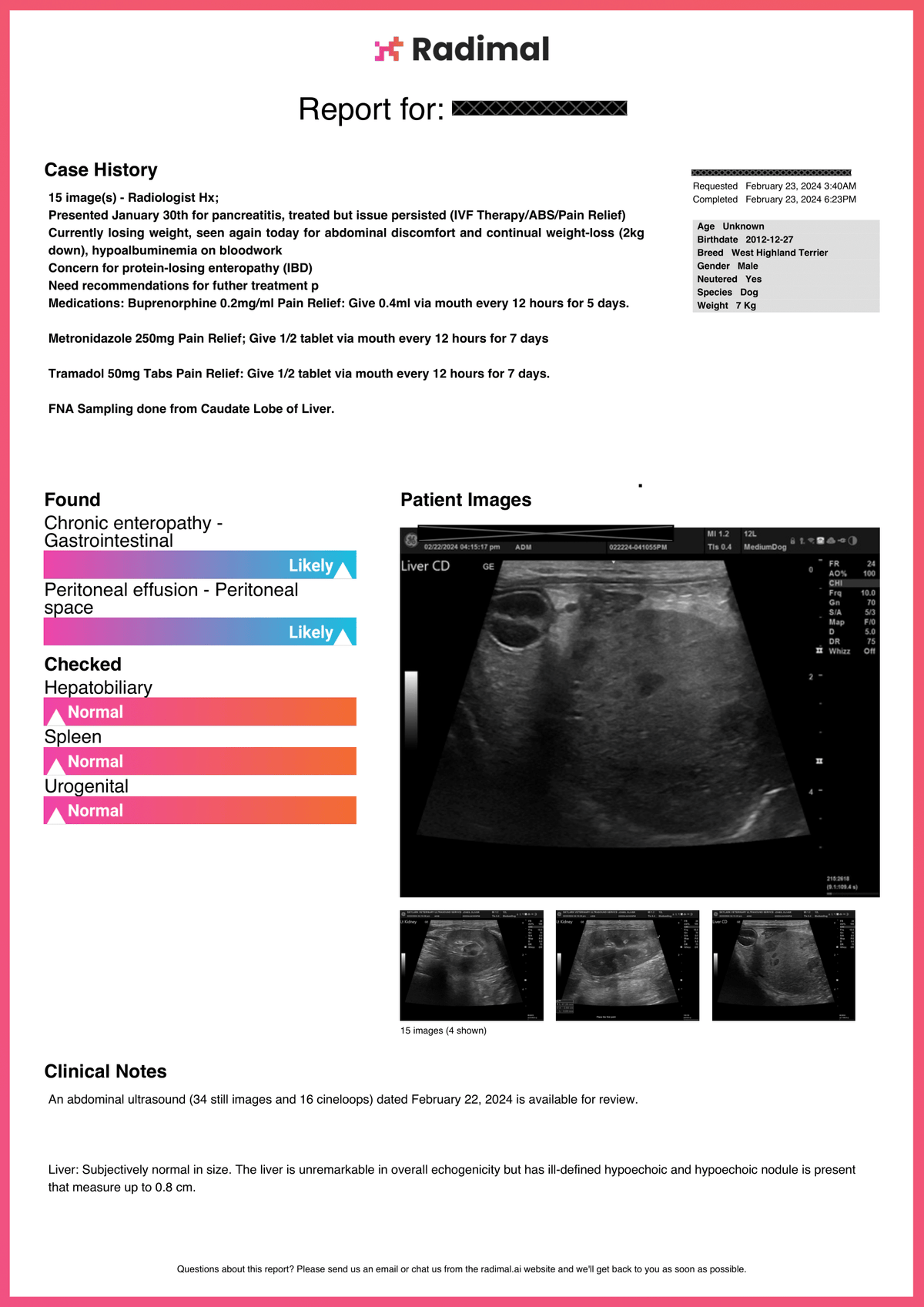 Radiologist Ultrasound Sample Report – Radimal
